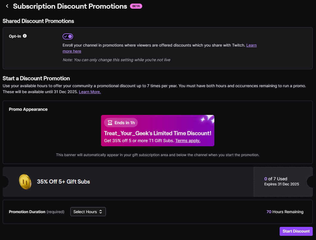 The New Twitch Subscription Discount Promotions BETA - Treat Your Geek
