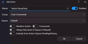 Streamer.bot v1.0 – Custom Twitch Shoutout Commands